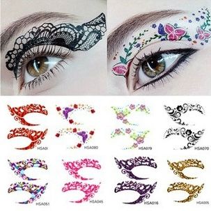 Crazy Temporary Tattoo Stickers Girls Party Instant Eye Shadow Sticker ...