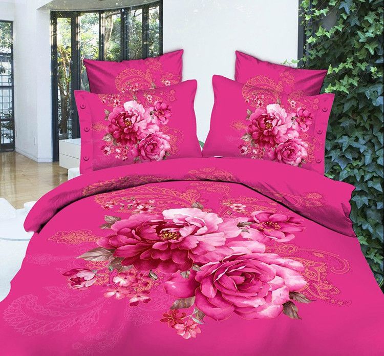 Hot Reactive Printed 3d Bedding Set Cotton Queen King Size Bedclothes