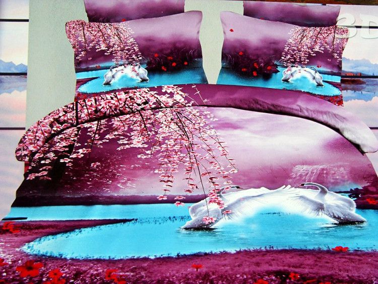 Hot Reactive Printed 3d Bedding Set Cotton Queen King Size Bedclothes
