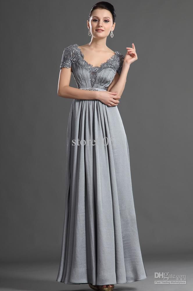 2017 New Empire Waist Mother Of The Bride Dresses Ruched V Neck Full ...