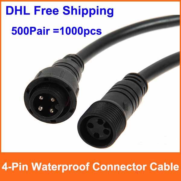 4-Pin 4 Pin Waterproof Connector Cable Male Female Cable For LED Light ...