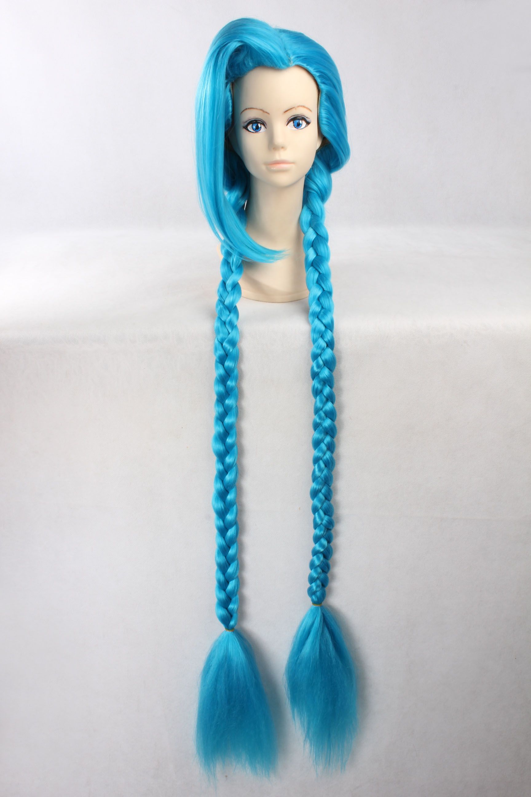 League Of Legends Jinx Loose Cannon Blue Long Braids Cosplay Party Hair