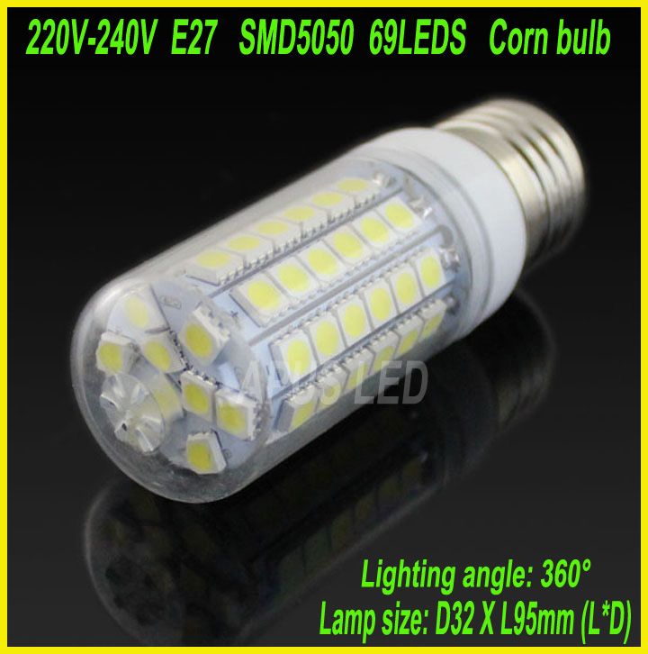 Wholesale E27 69leds 5050 SMD 15W Bulbs 1200LM 2800 3200K LED Corn Bulb ...