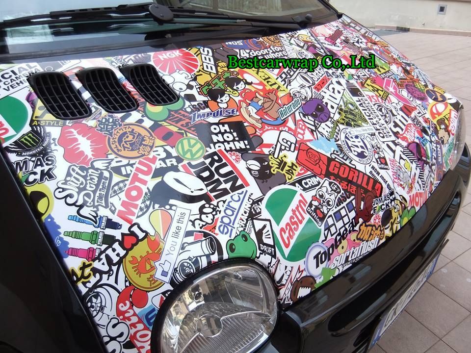 2017 Gloss & Matte Skate Stickerbomb Air Drain Vinyl Car Wrap / Sticker ...