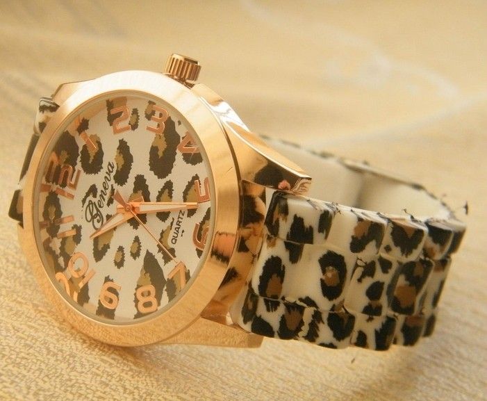 Leopard Head Genva Silicone Rubber Band Olivia Burton Watches For Men ...