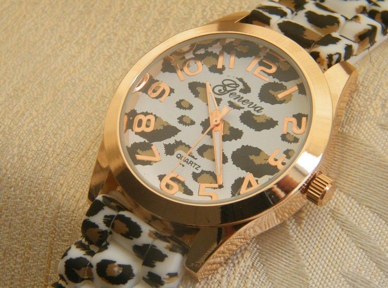 Leopard Head Genva Silicone Rubber Band Olivia Burton Watches For Men ...