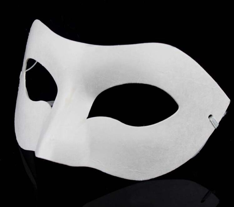 White Half Face Mask Halloween Blank Paper Zorro Mask DIY Hip Hop Mask ...