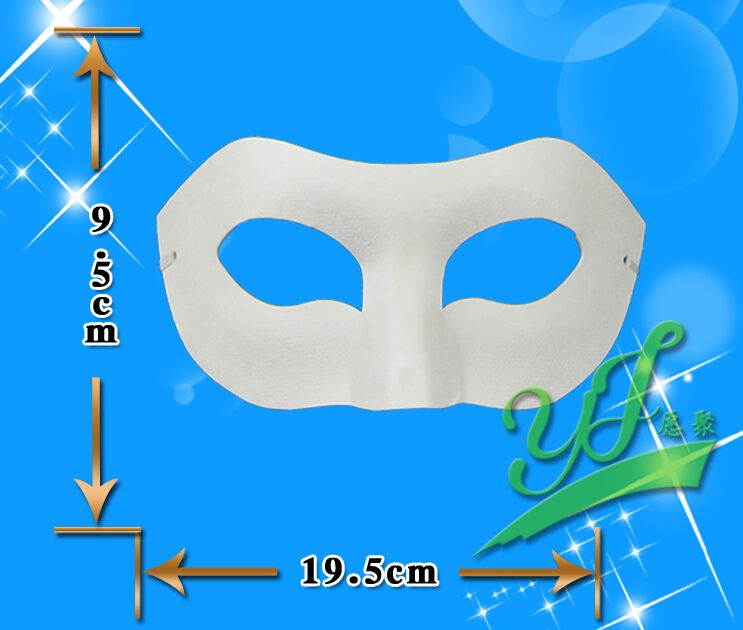 White Half Face Mask Halloween Blank Paper Zorro Mask DIY Hip Hop Mask ...