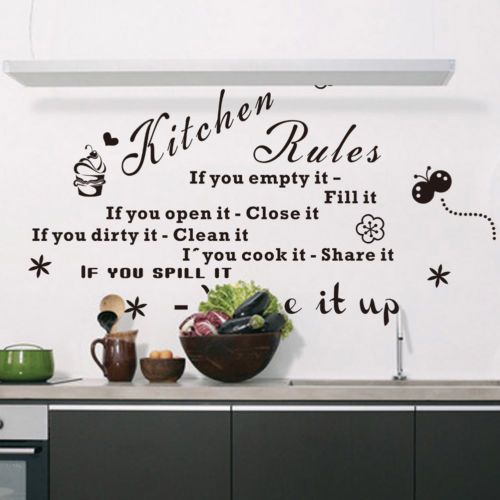 Details About Motto Our Kitchen Rules Clean Cook Share Quote Art Wall ...