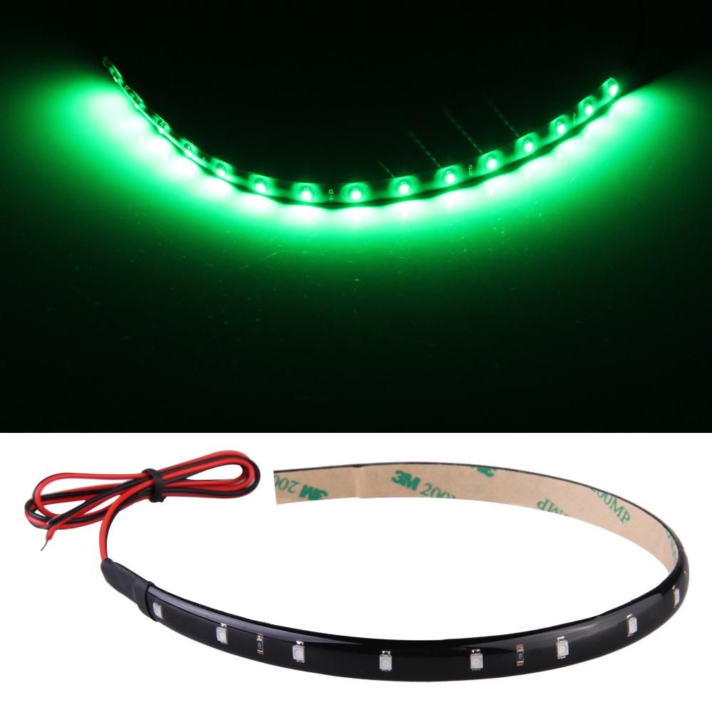 2019 30cm 15 Neon Flexible Waterproof Green LED Strip Bar Light Car ...