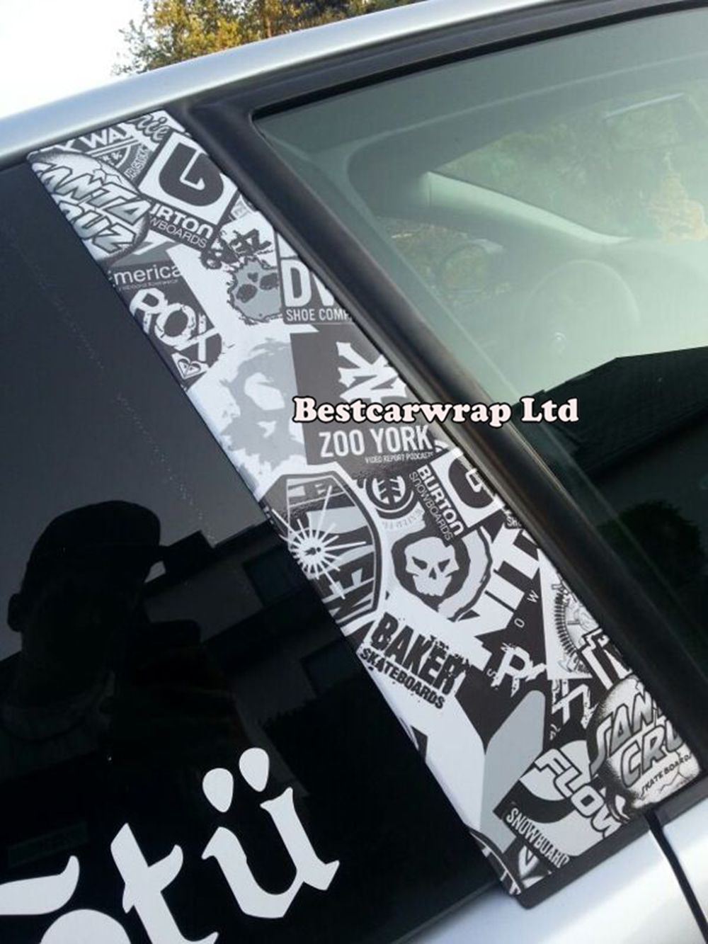 2020 Black White StickerBomb Vinyl Real Logos Matte / Glossy Self ...