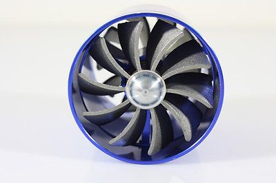 Blue Dual Fan Turbonator Turbo For Super Charger Cold Cool Air Intake ...