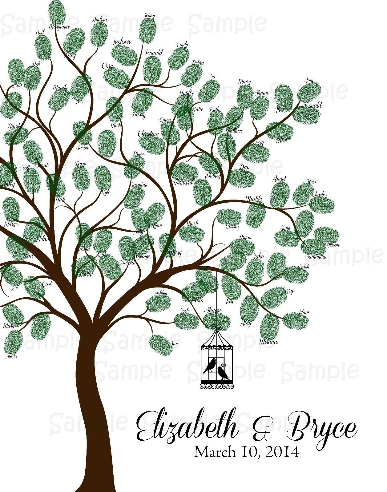 Wedding Thumbprint Tree Template