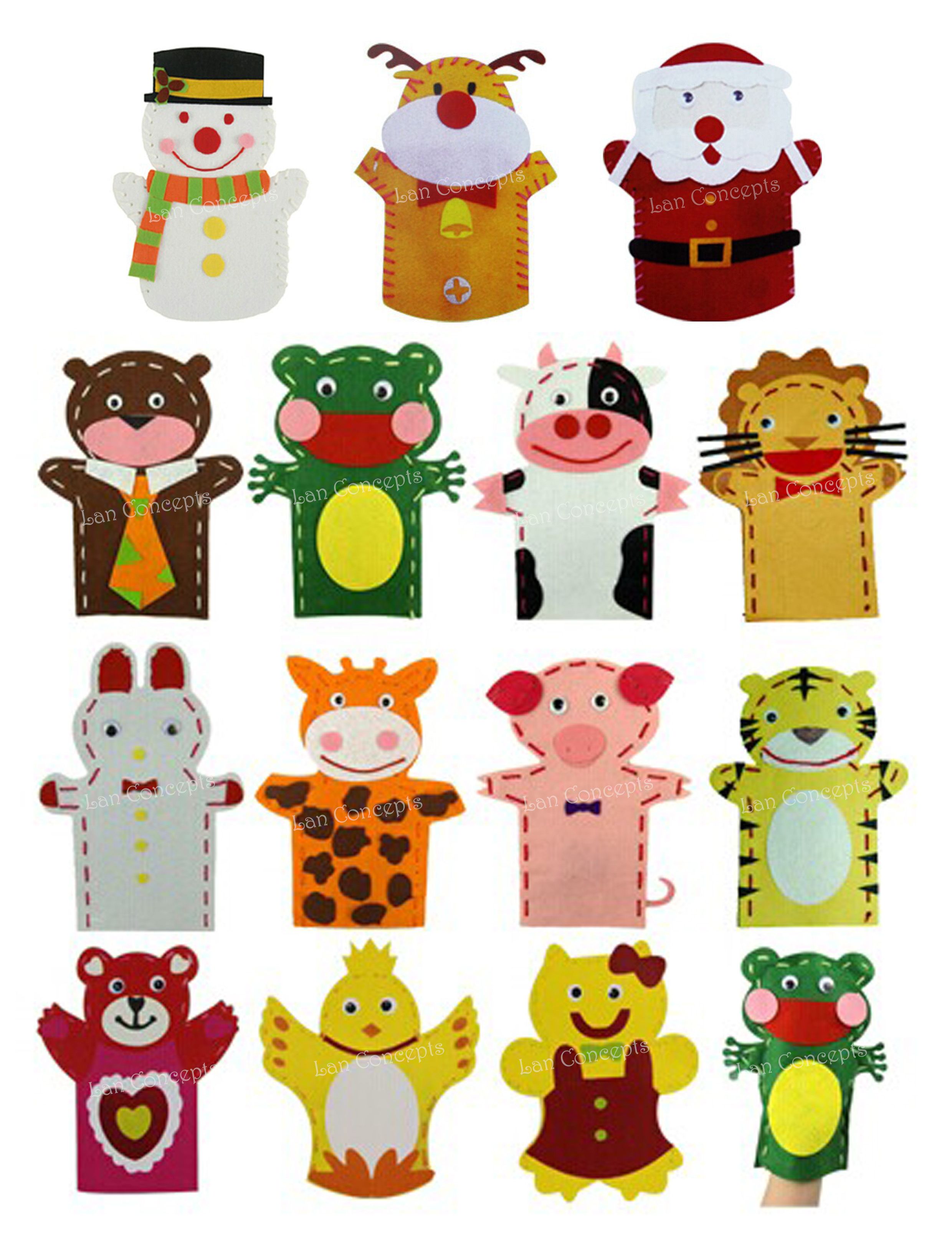 Children Gift DIY Craft Kit Felt Hand Puppet for Children DIY Craft ...