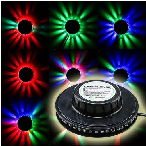 Rotating Mini LEDs Red Green Blue Light Sunflower LED RGB Round Stage ...