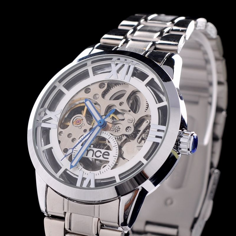 MCE Fashion Brand Skeleton Mechanical Mens Watch With And Dinner Box ...