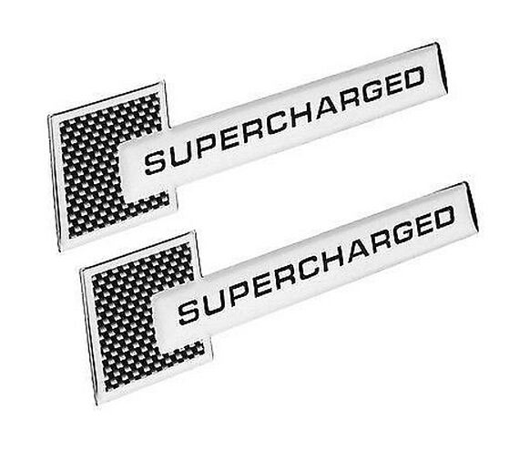 Car Badge Decals Supercharged 2-Pack Universal "Supercharged" Aluminum ...