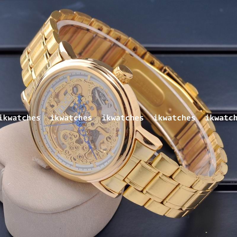 MCE Mens Automatic Mechanical Watch With Leo Diamond Ring Dial And Gold ...