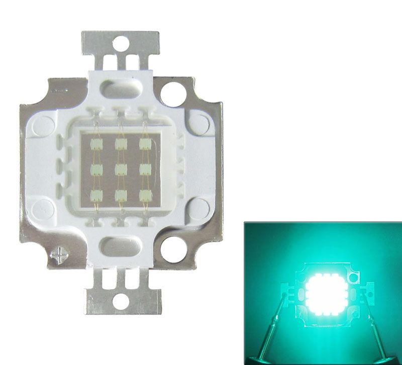 10W Cyan 490NM - 495NM High Power Led Chip Light 9-10V DC 10W Cyan Led ...