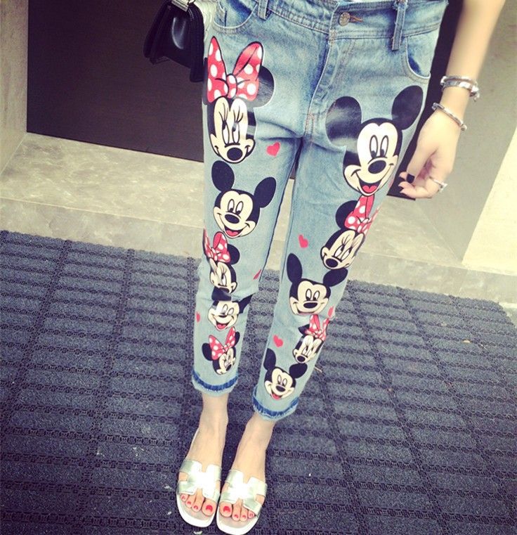 Venta > pantalon vaquero mickey mujer > en stock