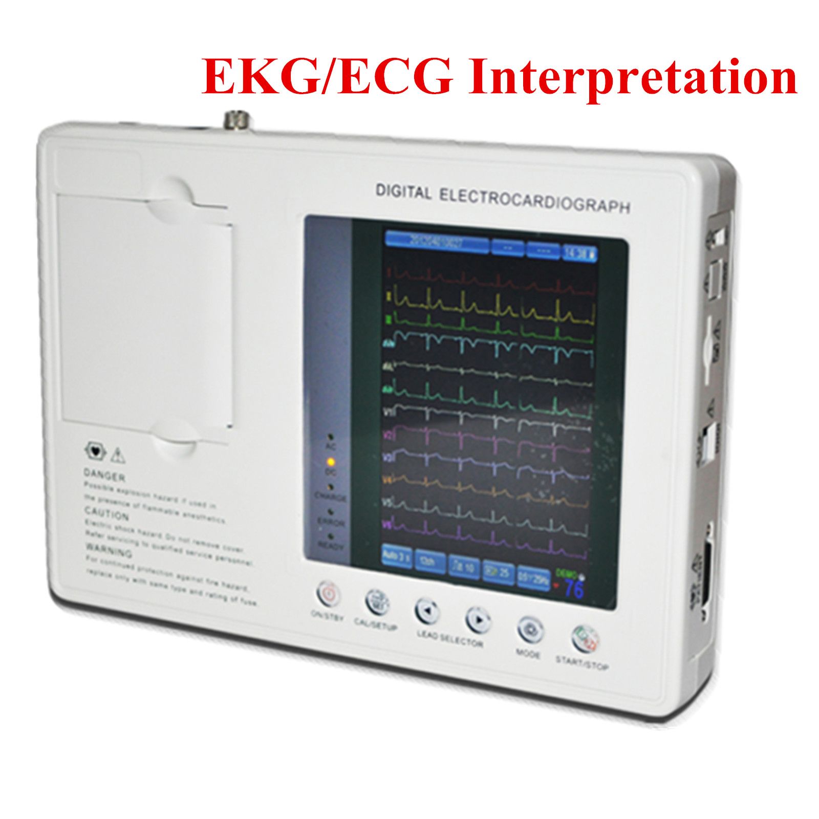 Sale Ce Approved! Big Screen Portable Digital 3 Channel 12 Lead ...