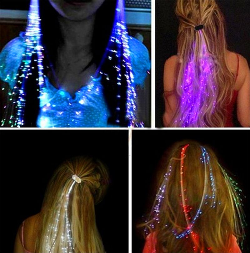 Luminous Light Up Led Hair Extension Flash Braid Party Girl Hair Glow ...