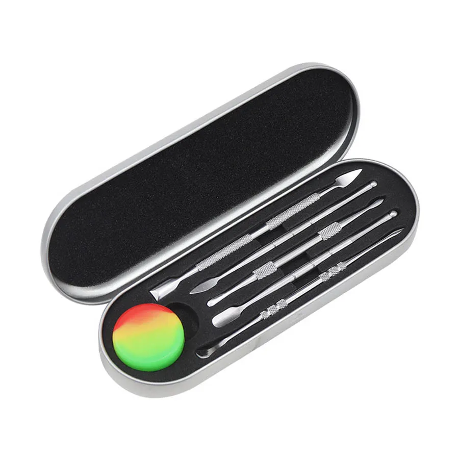5 Styles Rainbow Silver Color Box Boîte Demballage Smoking Dab Tool Kit ...