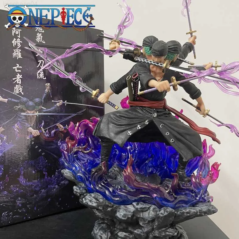 Anime Manga 30 Cm One Piece Roronoa Zoro Anime Figura Gk Tres Cabezas Y ...