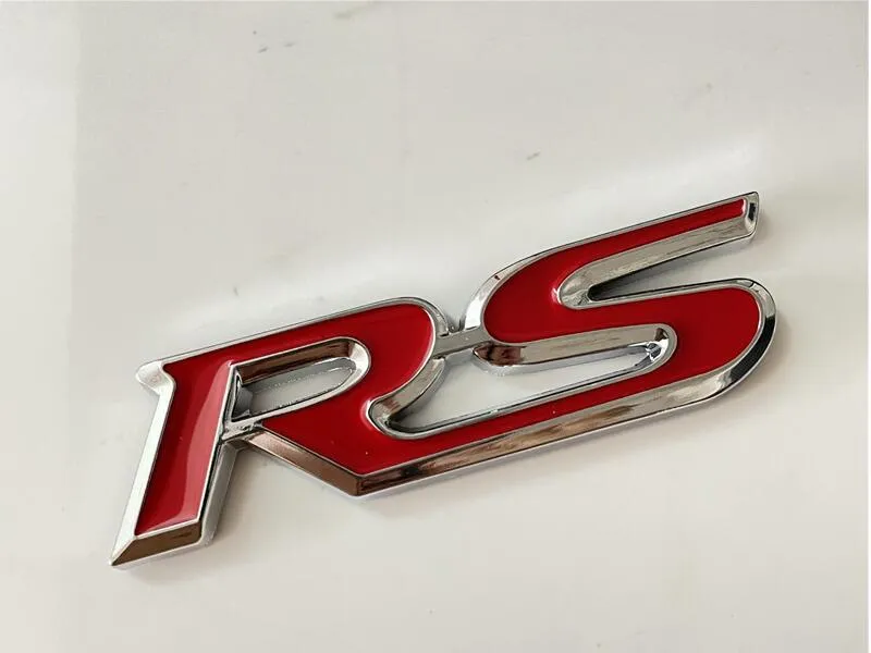 Auto Autocollant 3D Metal Rs Logo Car Emblem Trunk Trunk Sticker Sport ...