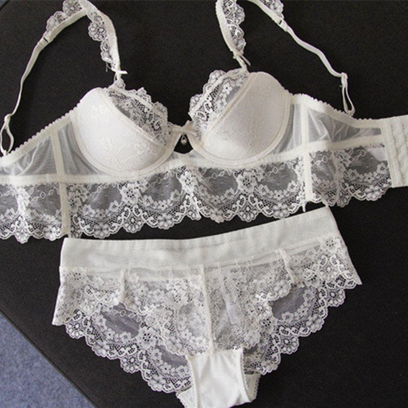 2020 New Arrival Women Sexy Brassiere Bra Brief Set French Style Luxury Push Up Lace Bra And