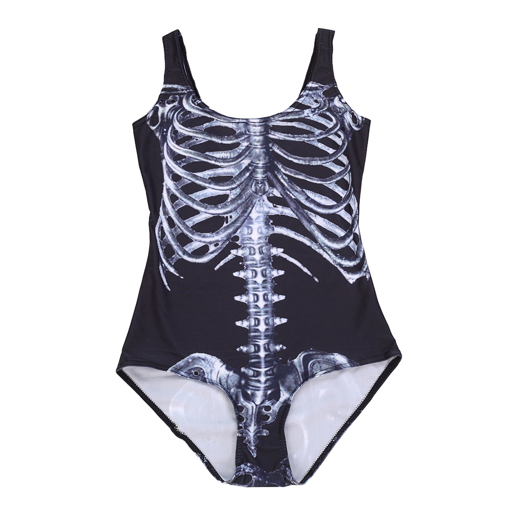 2017 New Sexy Girl Summer Skull Bone Skeleton X Ray 3d Prints Swimwear