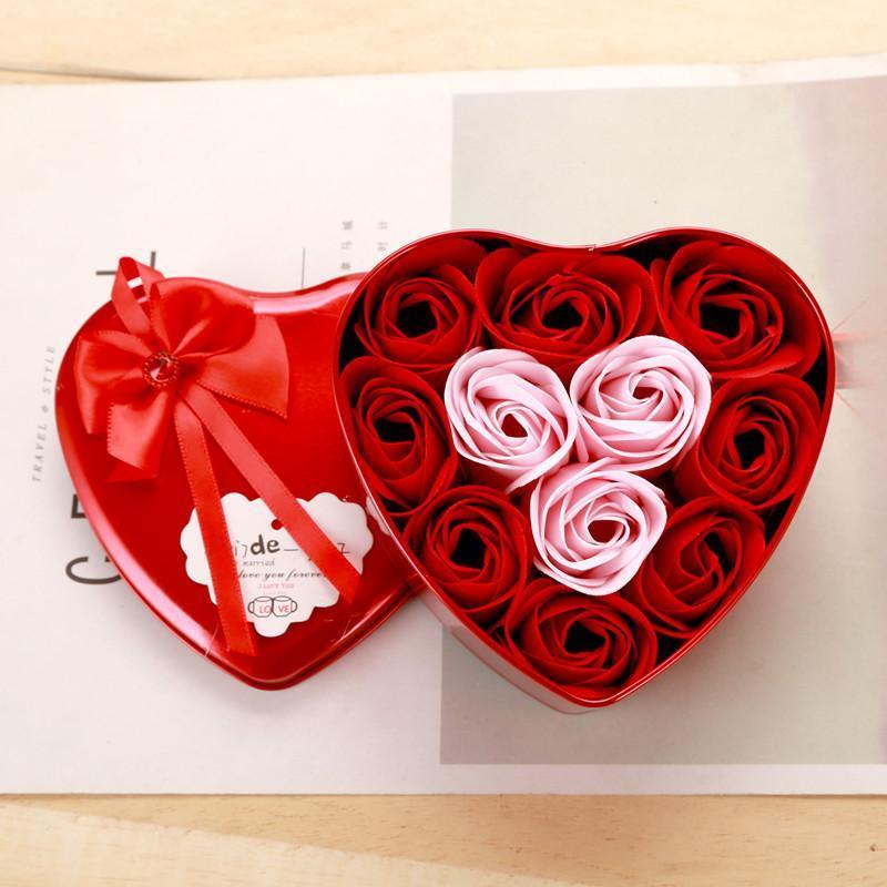 Dh1283 Heart Shaped Soap Flower T Box Romantic Mothers Day