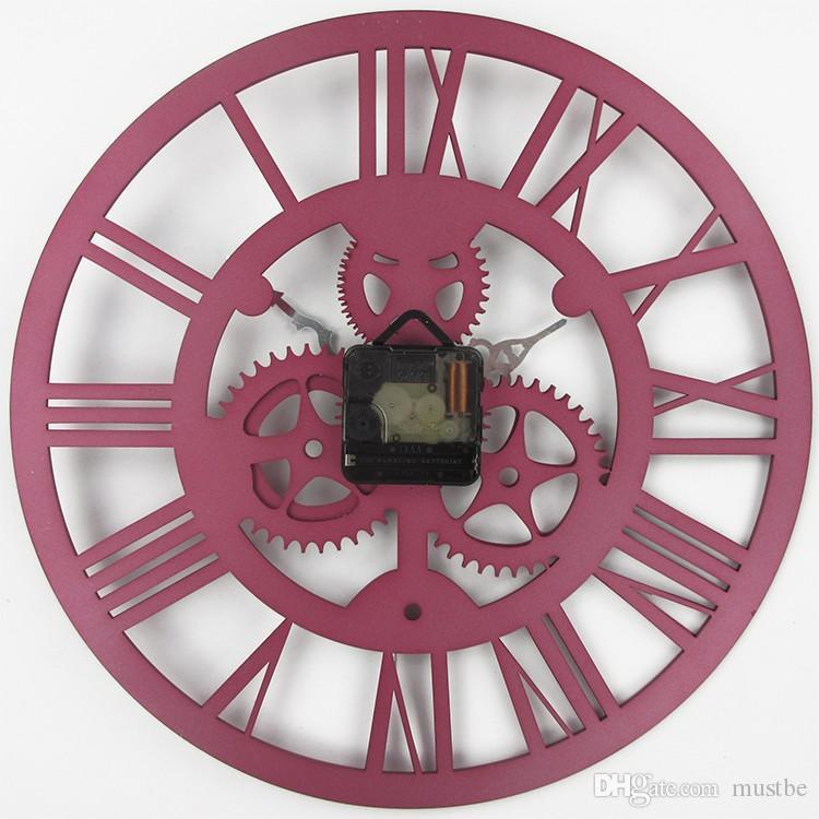 European Antique Gear Wall Clock Vintage Mechanical Gear