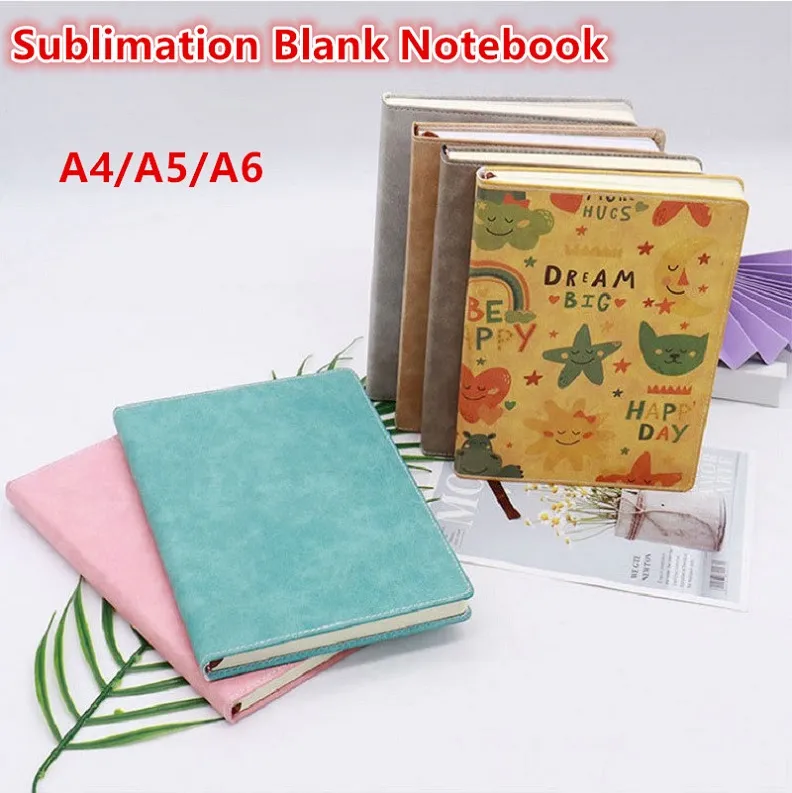 Cuaderno De Sublimación En Blanco A4/A5/A6 Sublimación Cubierta De Cuero PU Cuaderno De ...