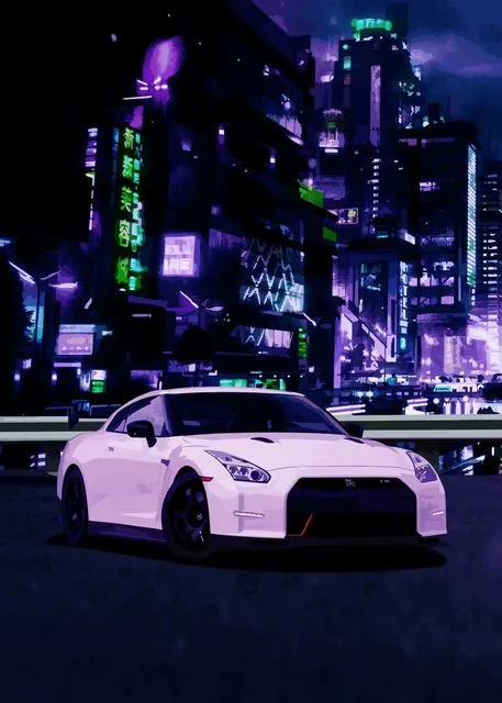 Blue Neon Skyline R34 GTR R35 AE86 Race Cars Posters Lienzo Pintura ...