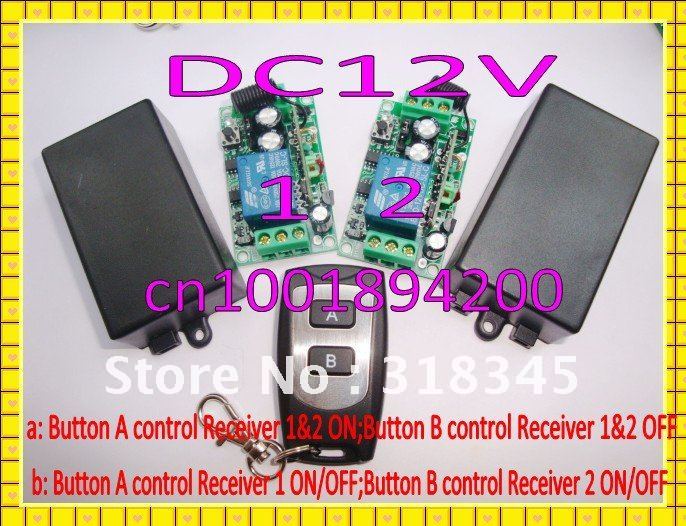 DC12V RF Wireless Remote Control Switch System 1transmitter 4receiver ...