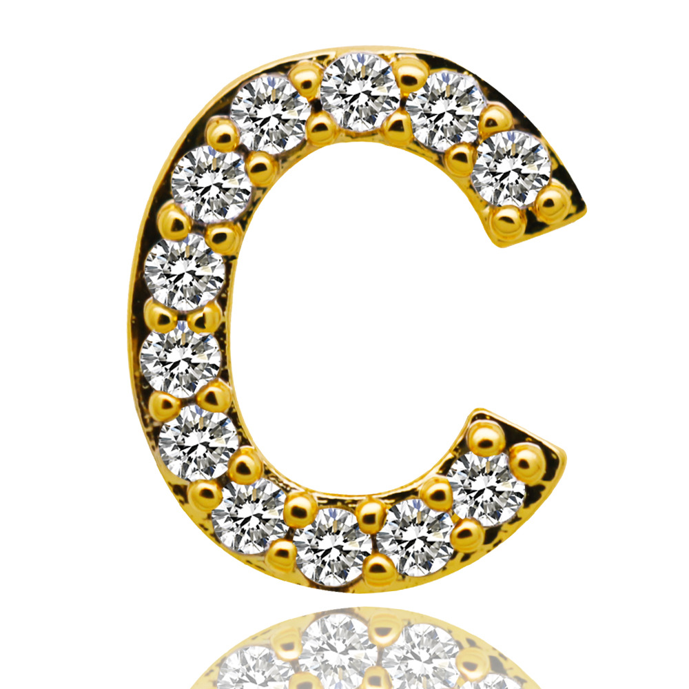 2021 Gold & White Gold Iced Out A Z Custom Letter Grillz Full Diamond ...