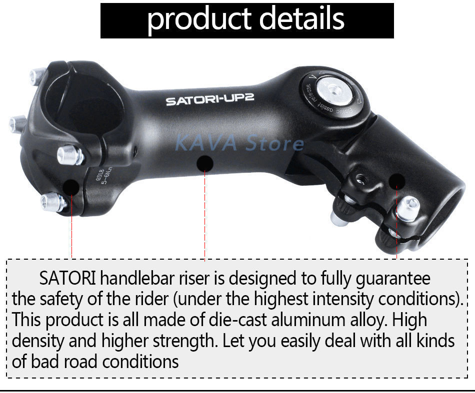 Satori UP2 Ajustable Altura Bicicleta STEM RISER 31,8 MM Mountain Bike ...