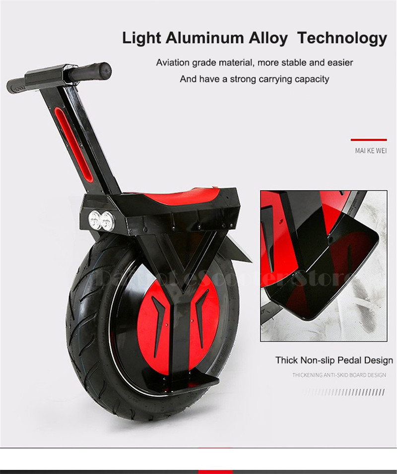 Powerful Electric Scooter With Seat For Adults 500W 60V One Wheel Self ...