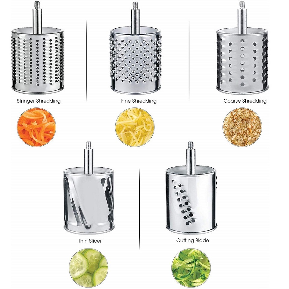 Stainless Steel Cheese Grater Rotary Chopper Vegetable Shredder Salad ...