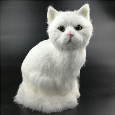 2021 Simulation Cat Plush Animal Toy Realistic Cat Doll Home Desktop ...