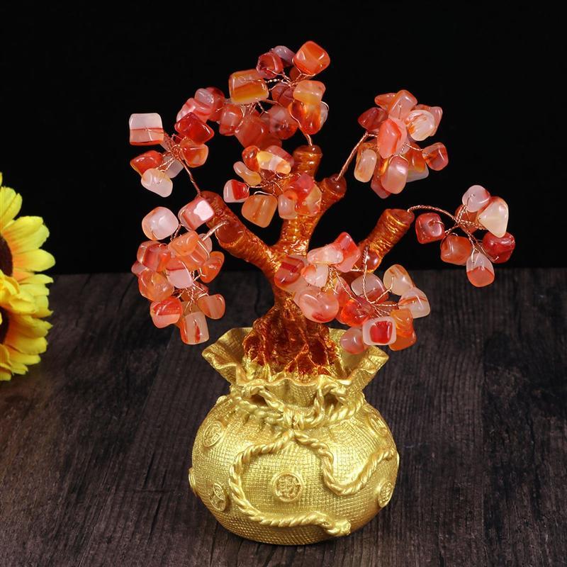 19cm Natural Crystal Lucky Tree Money Tree Ornaments Bonsai Style ...