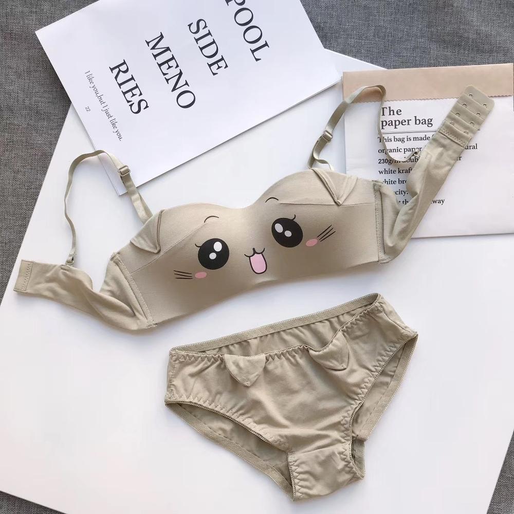 2020 2019 Smiley Face Underwear Sexy Adjustable Bra Set Women Lovely ...