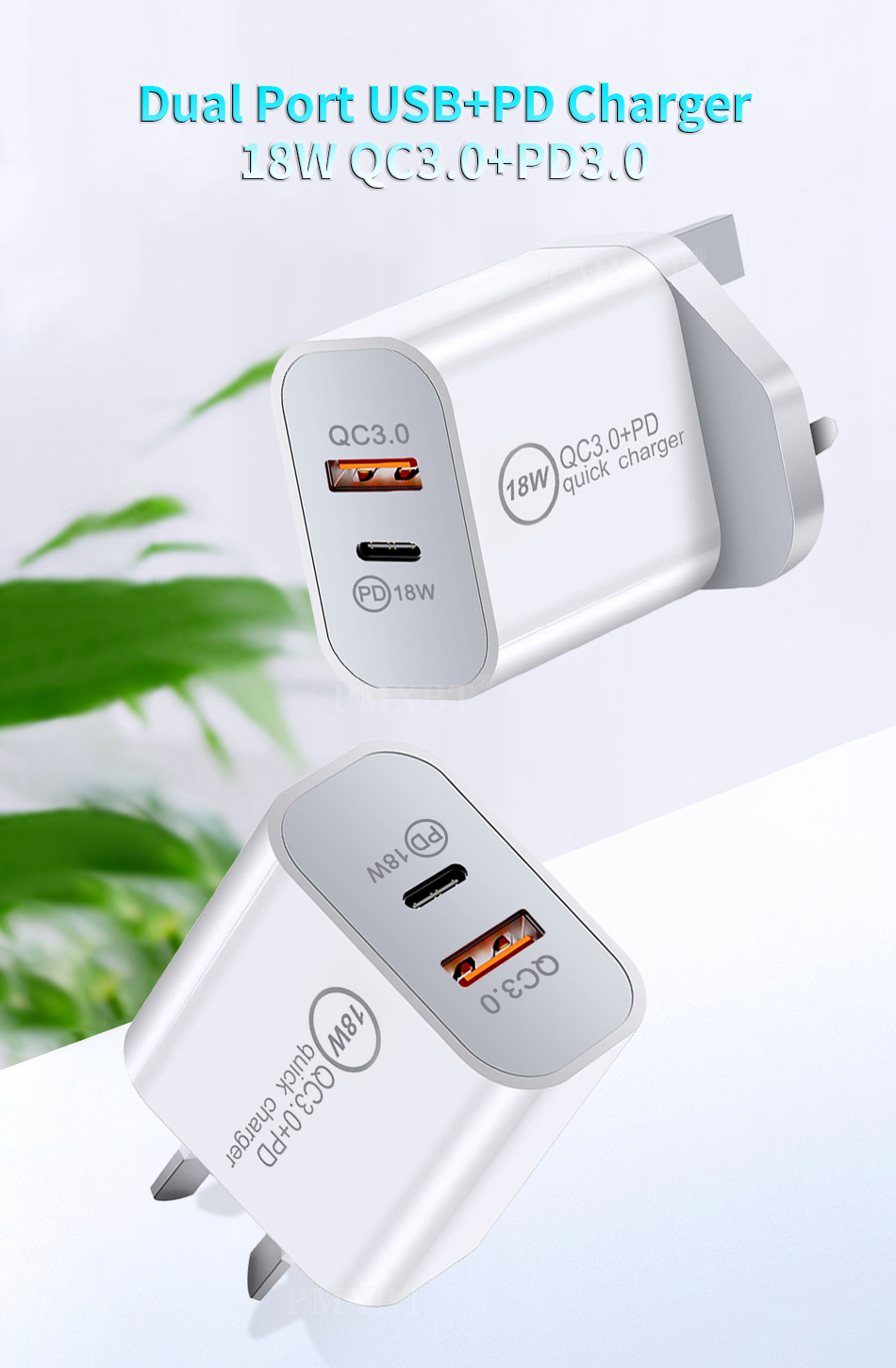 18W Fast USB Charger Quick Charge Type C PD Fast Charging For IPhone EU ...