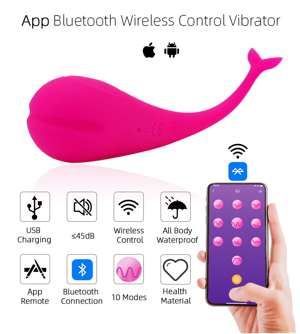 Women 10 Frequency Silicone Vibrator App Bluetooth Wireless Remote