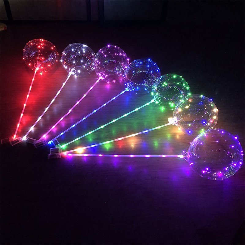 Balão De Luz LED BOBO Com Balões Transparentes De Vara Luminous ...