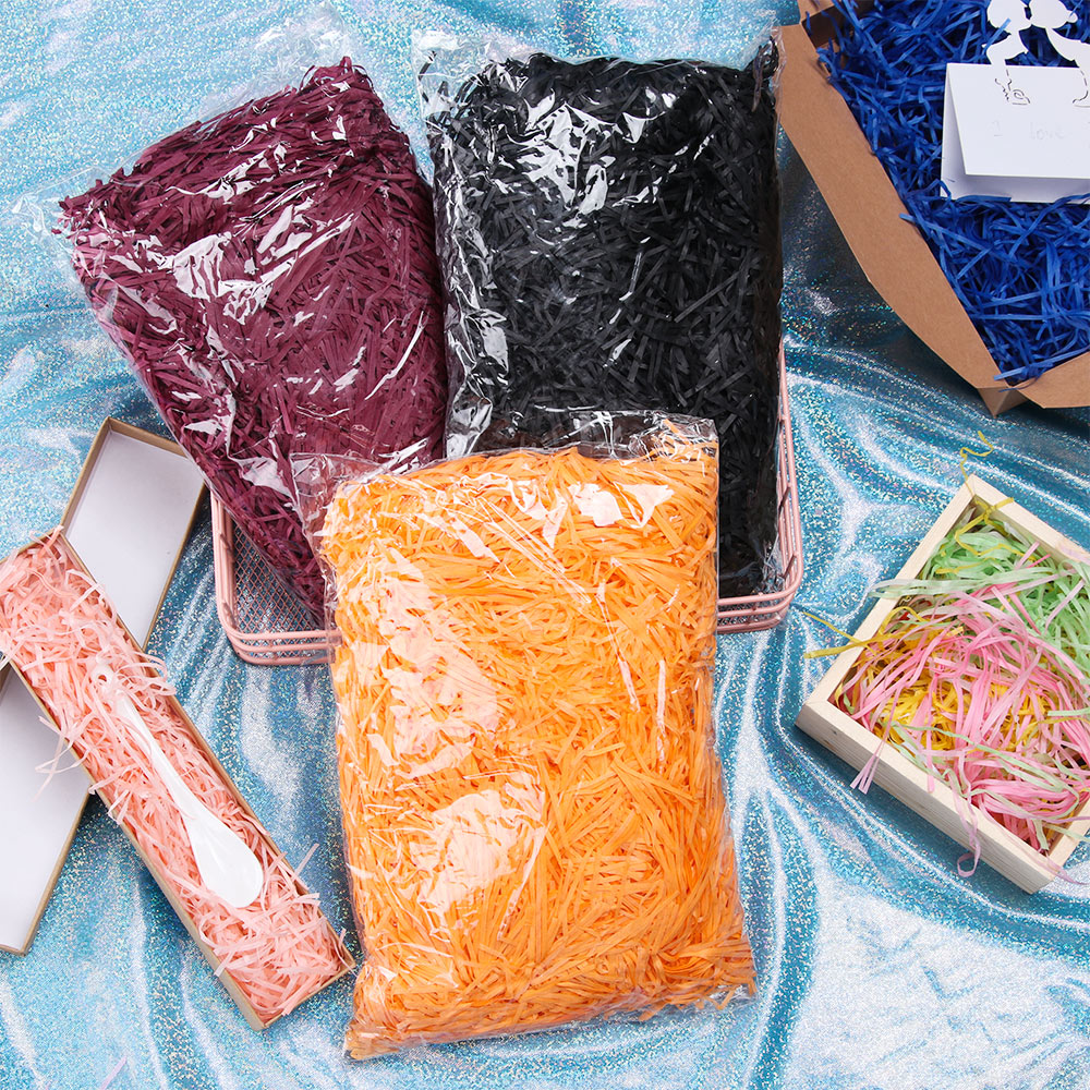 Colorful Raffia Shredded Fold Paper Confetti Gift Box Filler Wedding ...