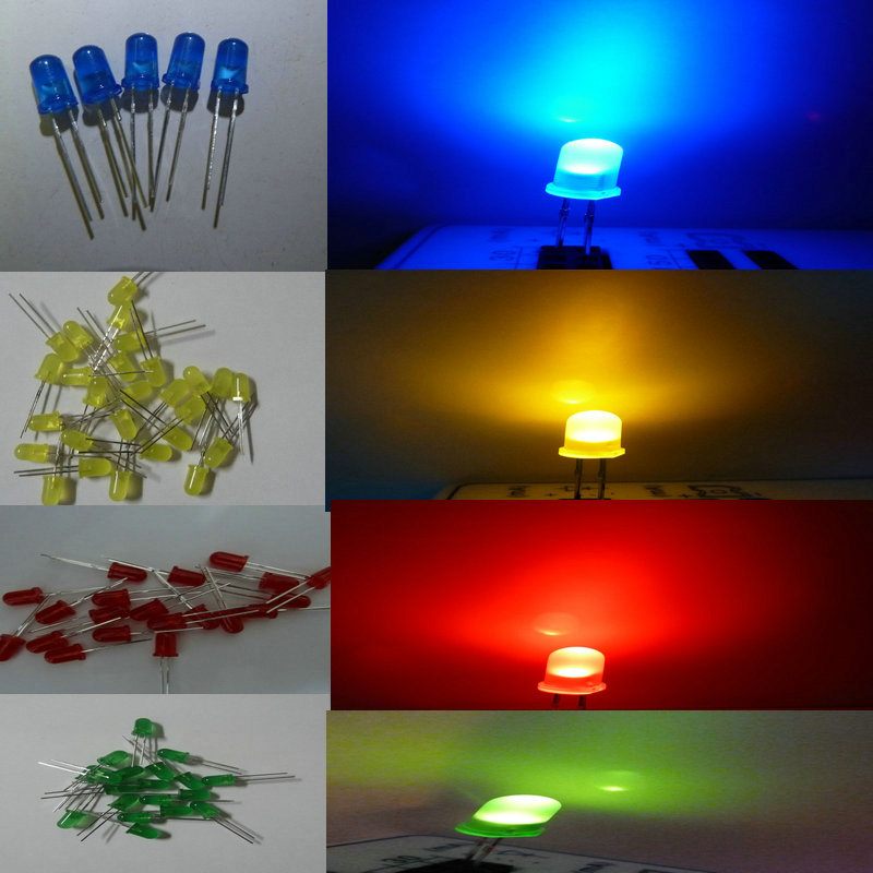 500Pcs Red Super Bright Led 3Mm Color Red Light Diffused New Ic ca LEDs ...