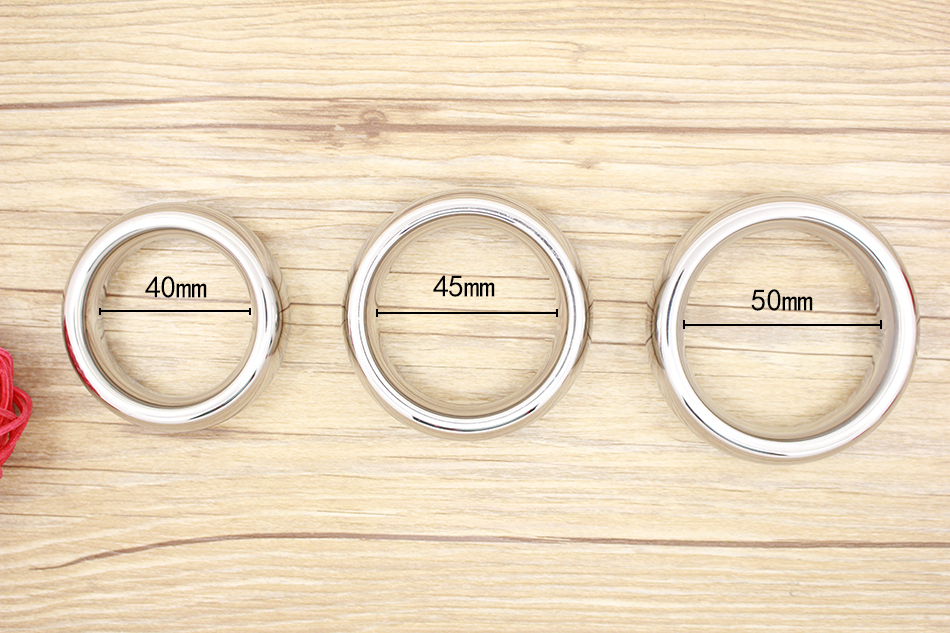 QRTA Stainless Steel Cock Ring Round 40/45/50mm Time Delay Cock Rings ...