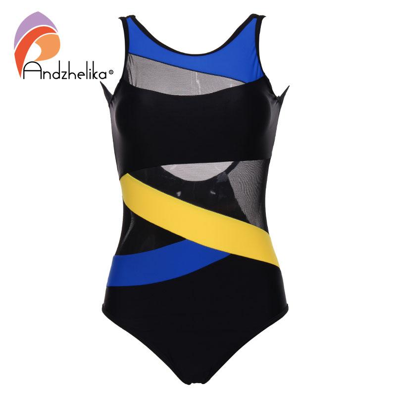 Andzhelika 2017 New Sports Sexy Swimwear Women Swimsuit Soft Cup Mesh